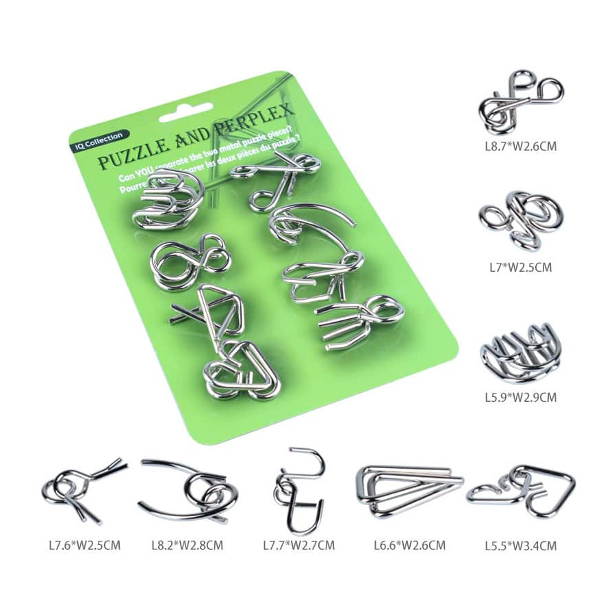 Casse tête metal blister 8 pieces type D et E